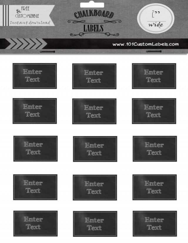 Free Custom Rectangle Chalkboard Labels