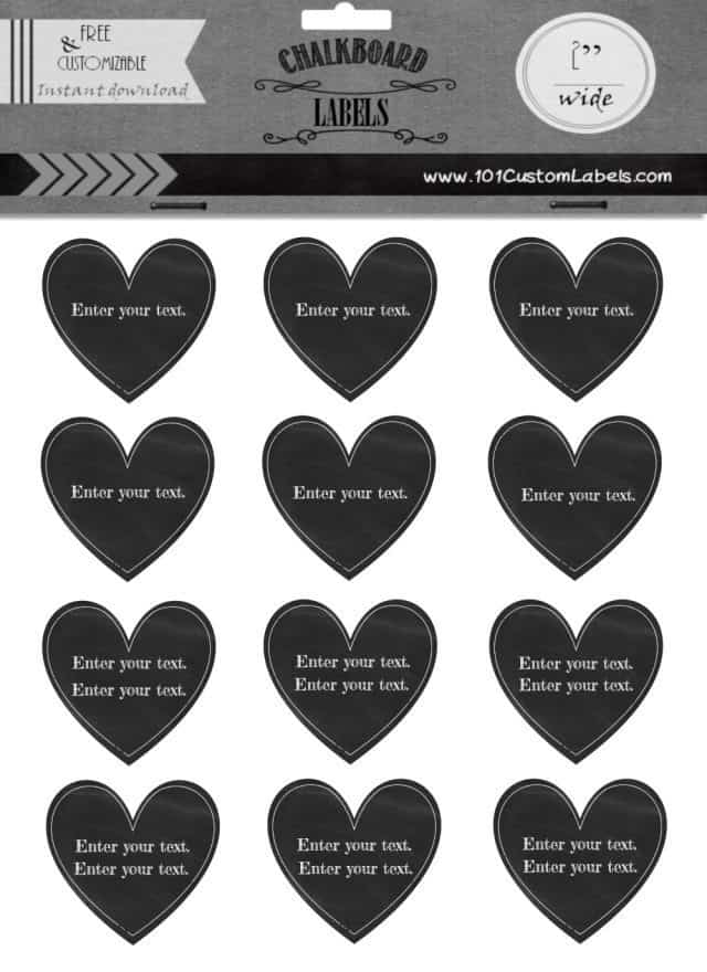 Free Custom Heart Labels