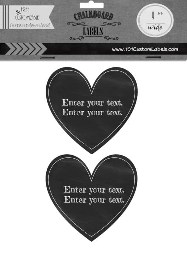 Free Custom Heart Labels