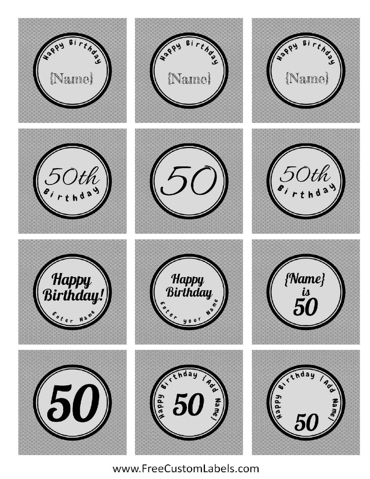 50th Birthday Cupcake Toppers Free And Customizable 50th Birthday Cupcake Toppers Free And Customizable