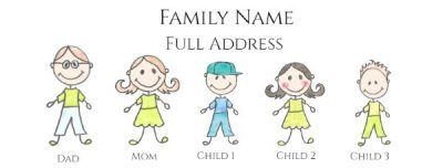 Stick figure family generator | Create labels or stickers | Free!