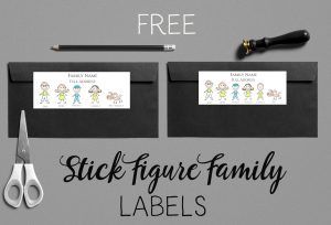 Stick figure family generator | Create labels or stickers | Free!